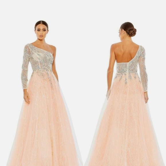 Mac Duggal | Dresses | Nwt Mac Duggal Embroidered One Shoulder Ballgown ...